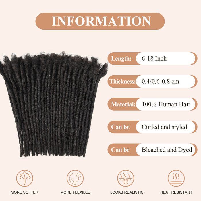 Interlocking Locs 100％ Real Human Hair Loc Extensions, Whole long hair