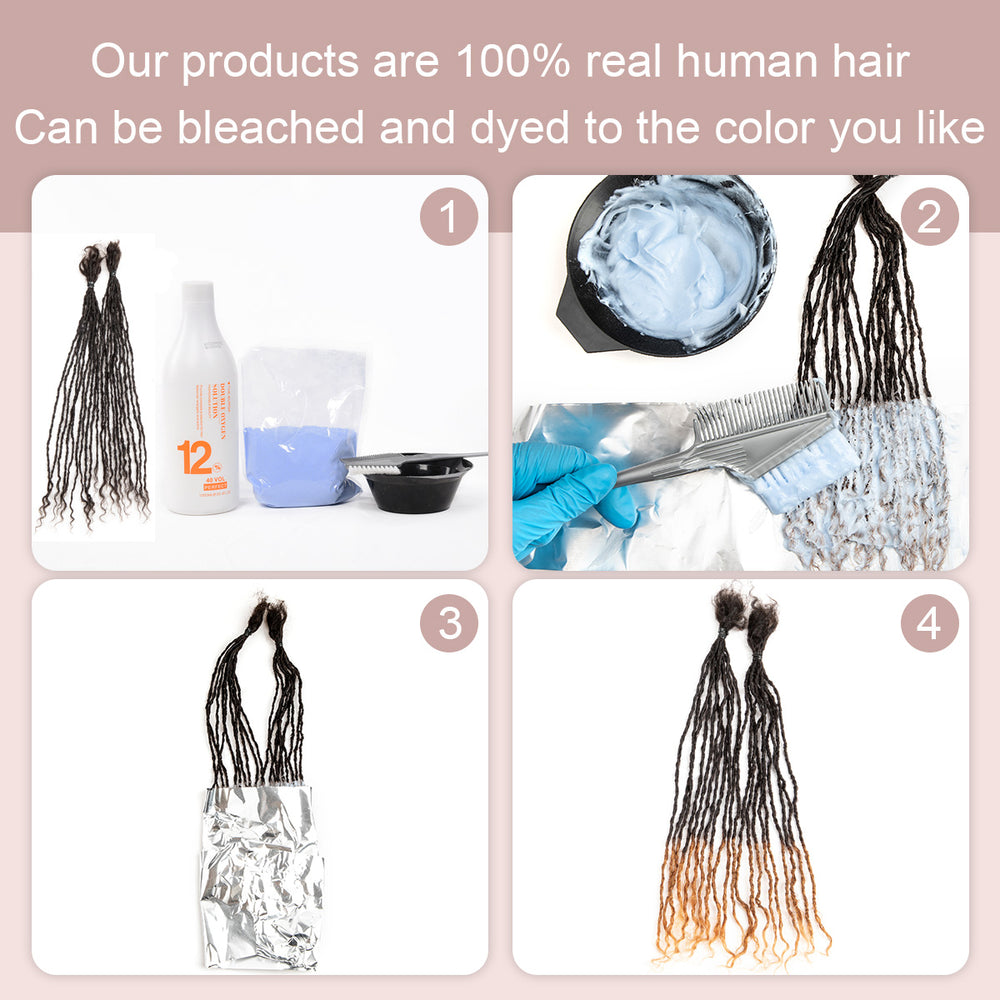 #27 Interlocking Sisterlocks Curly Tips 100％ Real Micro Locs Extesnion