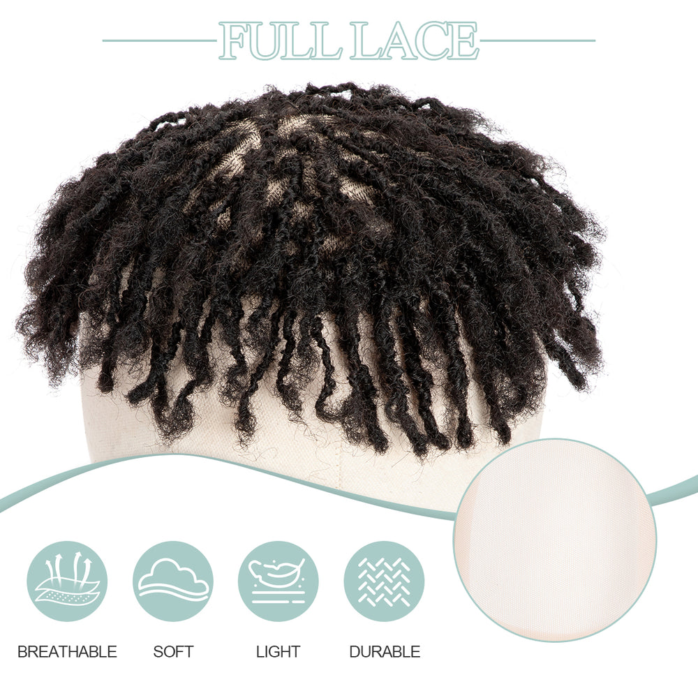 Interlocking Dreadlocks Toupee 100% Human Hair Base Unit For Black Men
