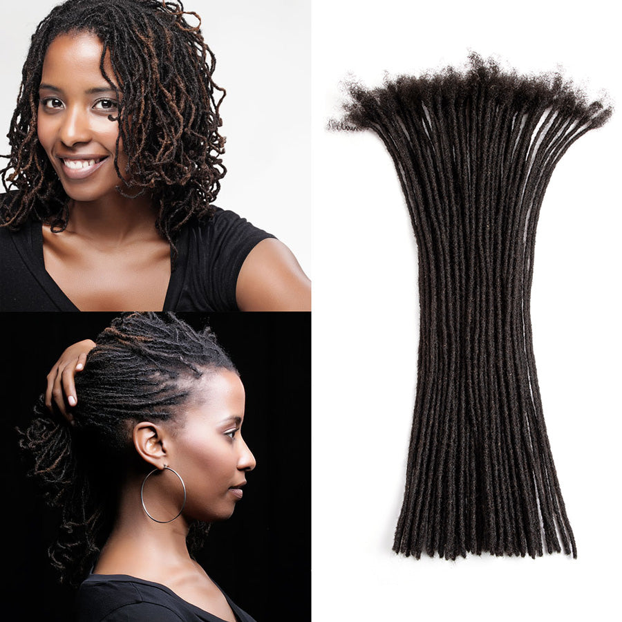 0.2cm Thickness Human Hair Dreadlocks Extensions Locs Hair Extensions