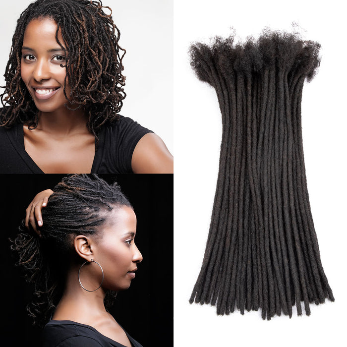 0.2cm Thickness Human Hair Dreadlocks Extensions Locs Hair Extensions