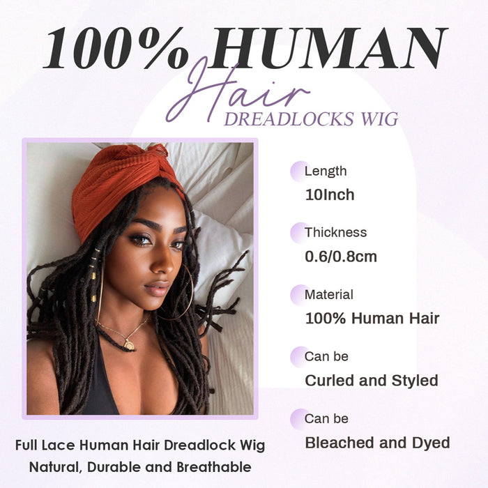 Human Hair Dreadlocks Full Lace Wig