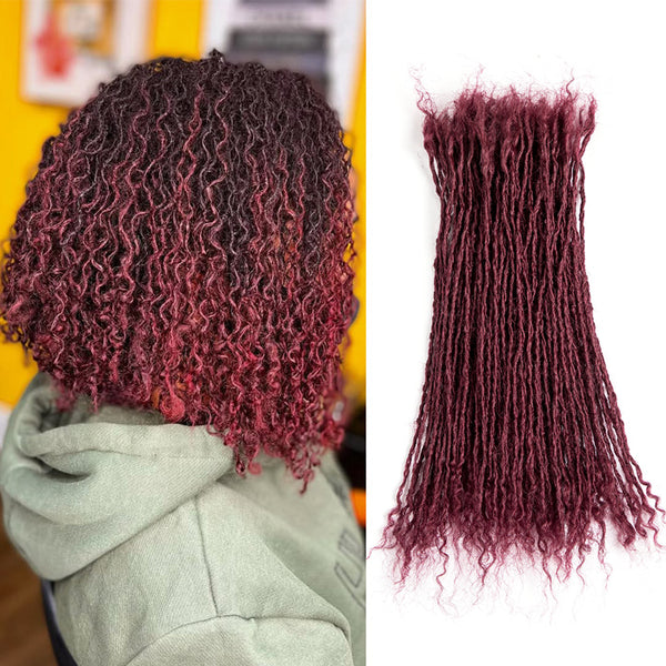 #Bug Interlocking Sisterlocks Curly Tips 100％ Real Micro Locs Extesnio