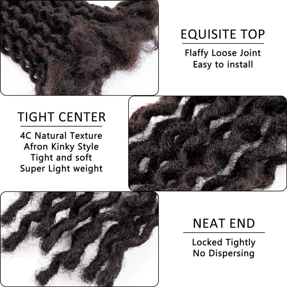 Curly Wave Dreadlocks Extensions Afro Human Hair Locs For Men and Wome